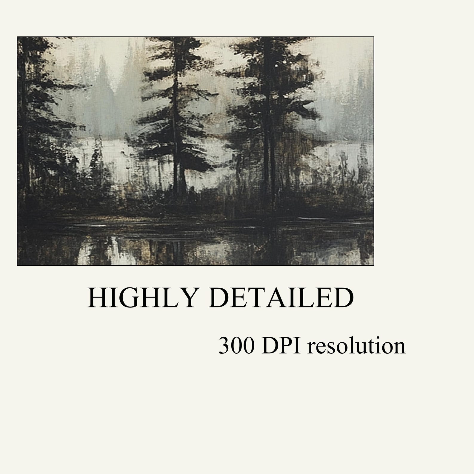 Printable Vintage Lake View Oil Painting, Download Art Print, Moody Oil ...