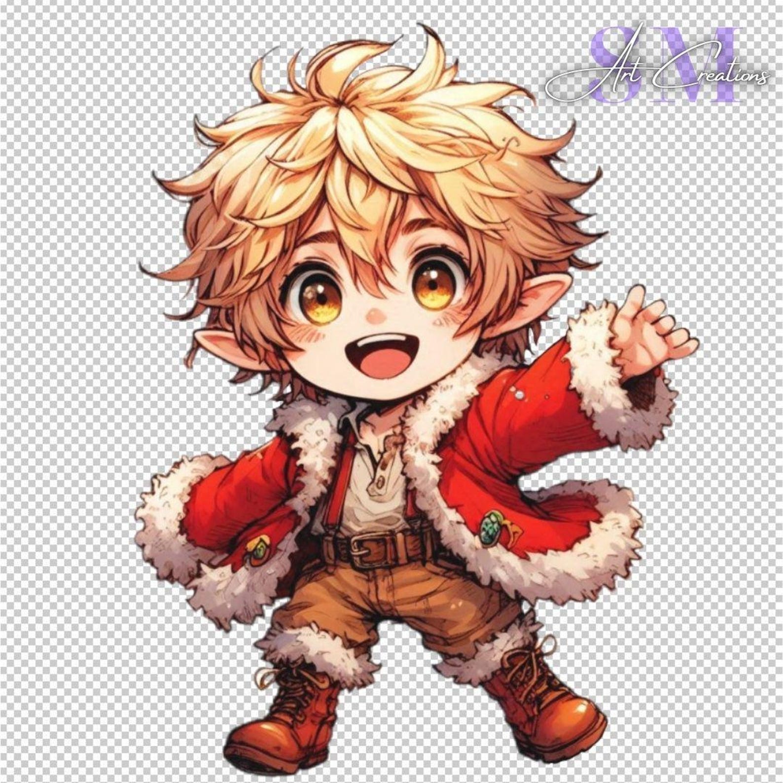 Little Helper Elves: Christmas Digital Art of 5 High Resolution Png ...