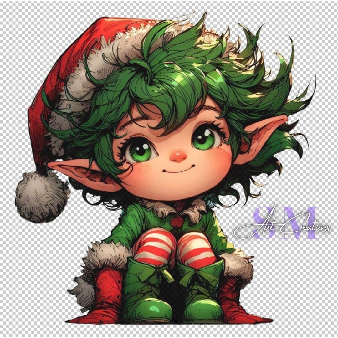 Little Helper Elves: Christmas Digital Art of 5 High Resolution Png ...