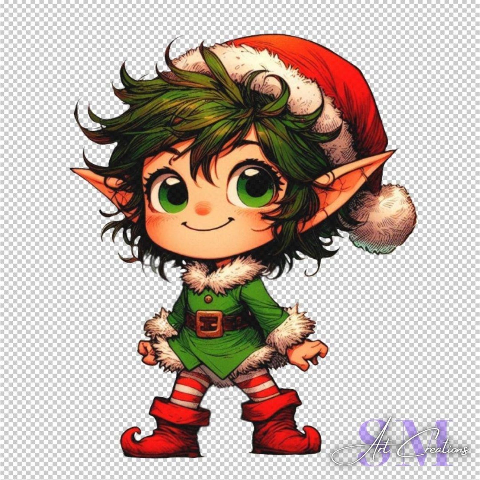 Little Helper Elves: Christmas Digital Art of 5 High Resolution Png ...