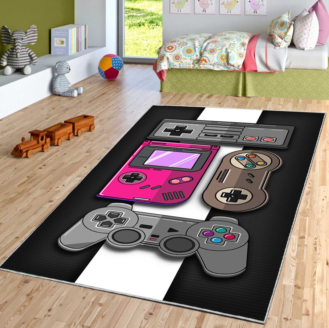 Retro Game Rug, Retro Gamer, Game Rug,gamer Art,gamer Decor,colorful ...