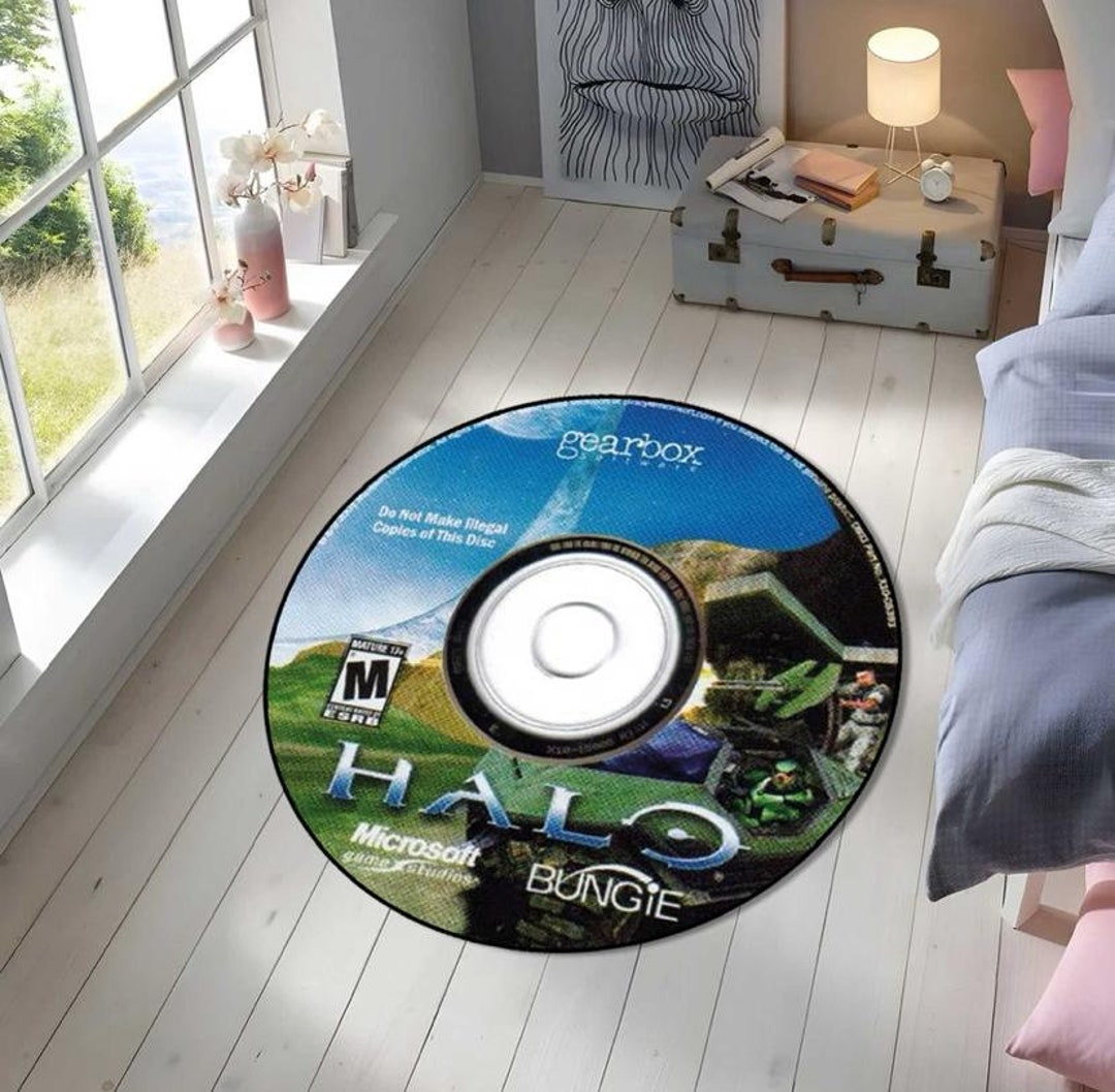 Halo Rug, Halo 2 Rug, Halo Cd Rug, Retro Cd Rug, Game Rug, Game Decor ...
