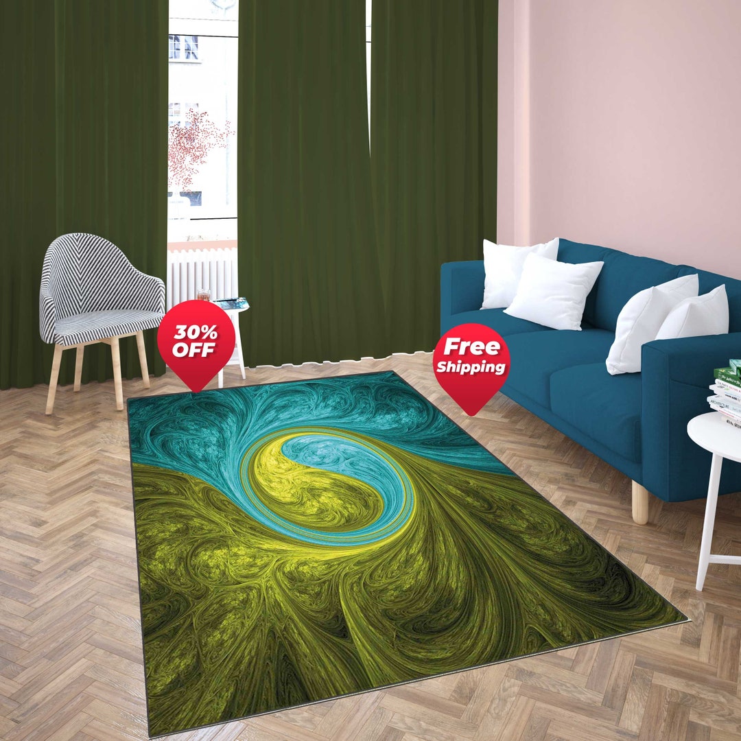 Amazing Yin Yang,colourful Yin Yang Rug,custom Yin Yang,green Blue Yin ...