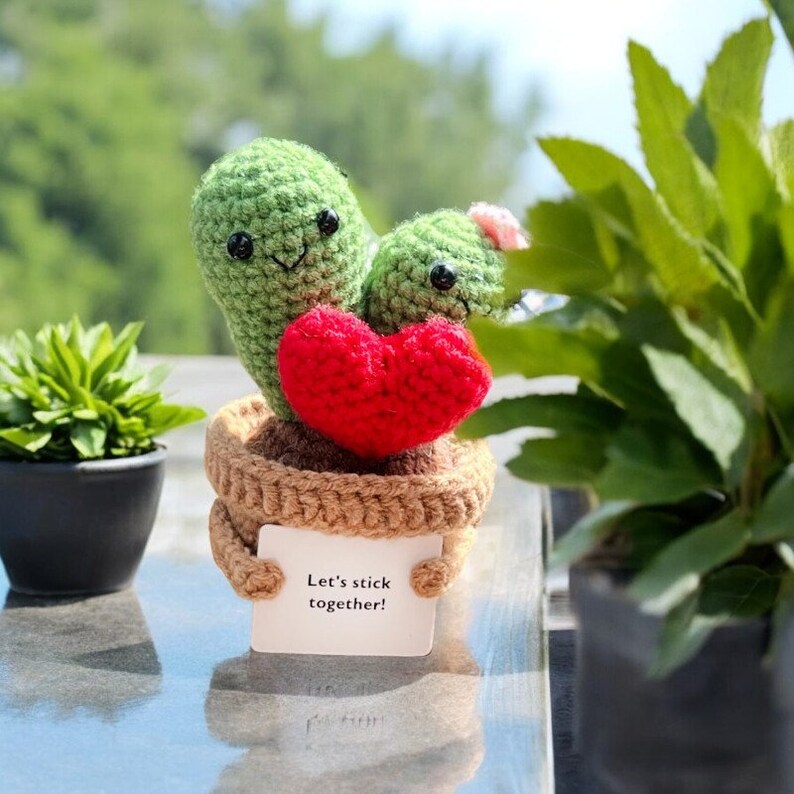 Handmade Cute Crochet Cactus/succulent Plant,emotional Support Cactus ...