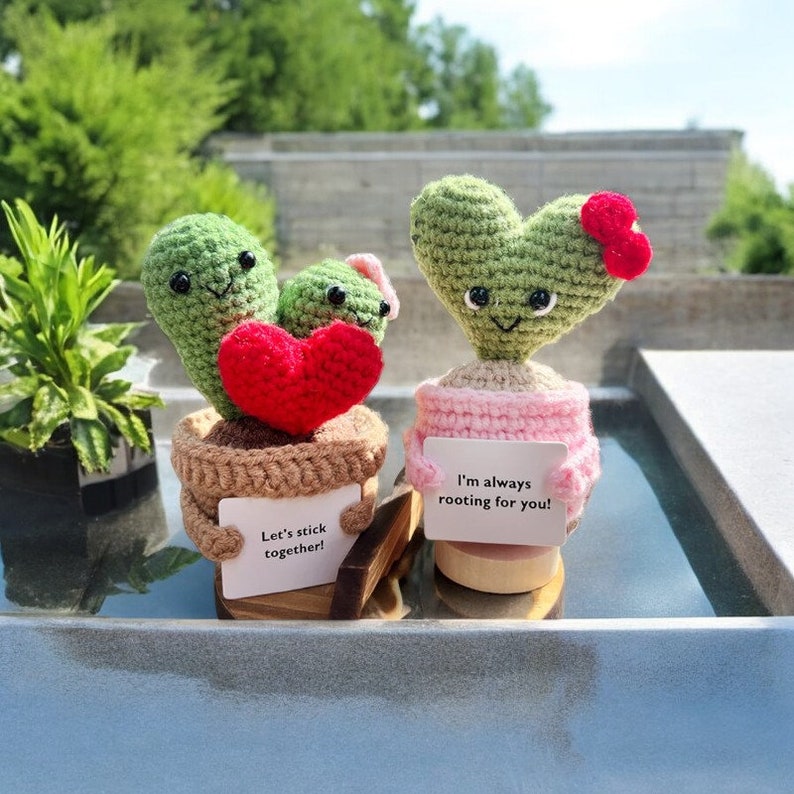 Handmade Cute Crochet Cactus/succulent Plant,emotional Support Cactus ...