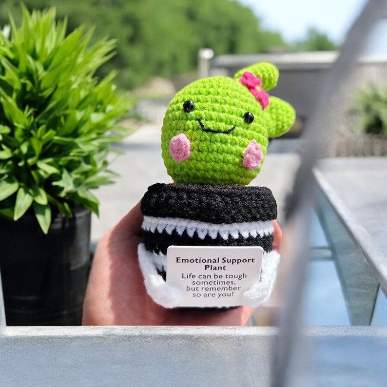 Handmade Cute Crochet Cactus/succulent Plant,emotional Support Cactus ...