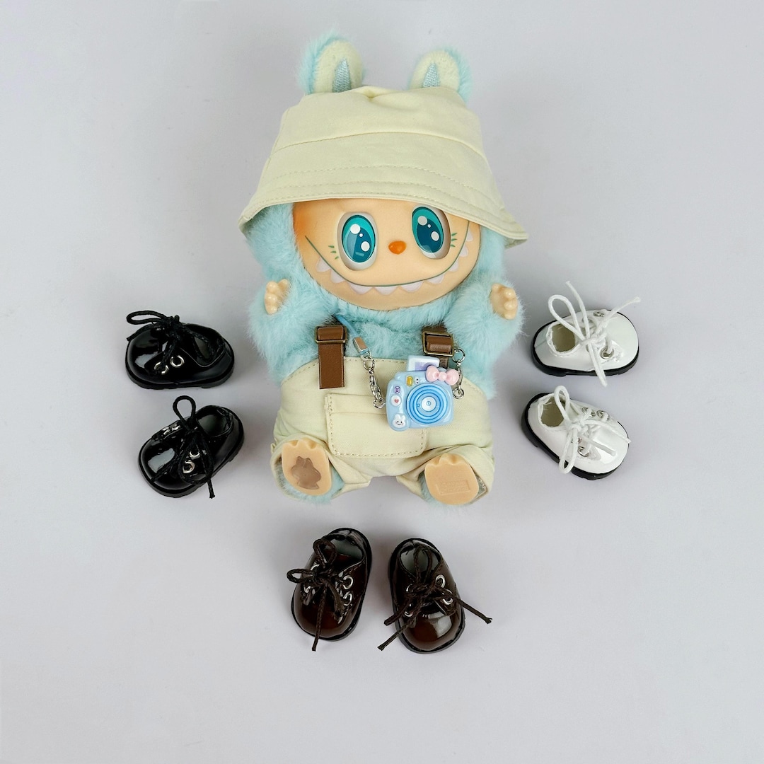 3.8 Cm Labubu Leather Shoes, Brown Labubu Toy Shoes, Cute Labubu Shoes ...