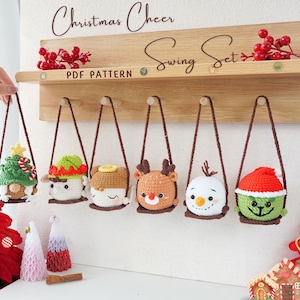 Christmas Cheer Swing Crochet Patterns Bundle, Christnmas Car Hanging ...