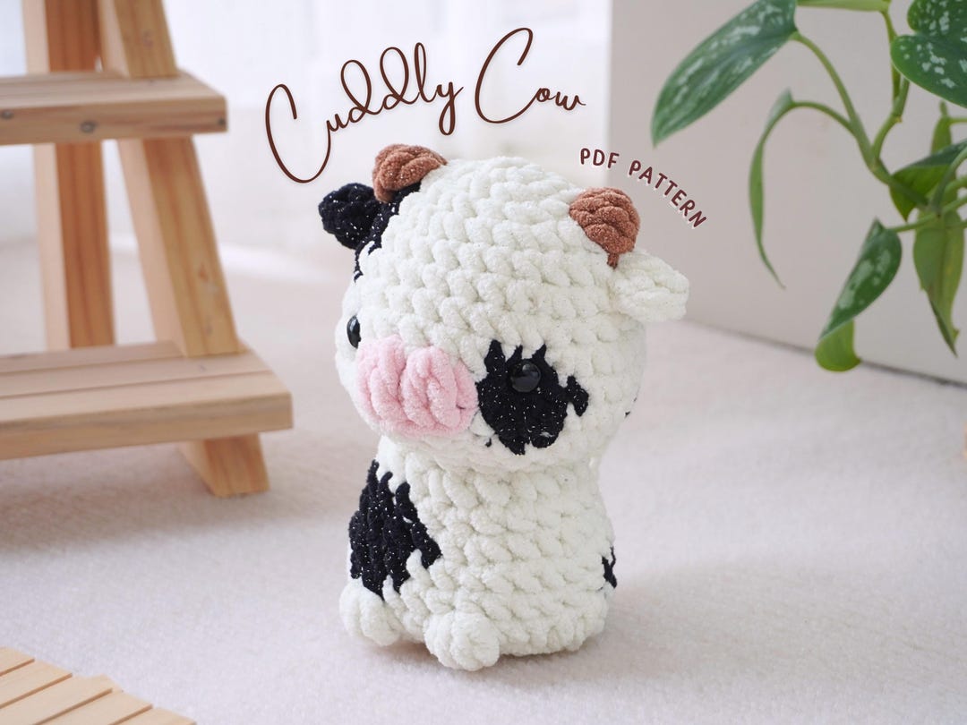 Cuddly Cow No Sew Crochet Pattern, Amigurumi Cow Pattern, Soft Cuddly ...