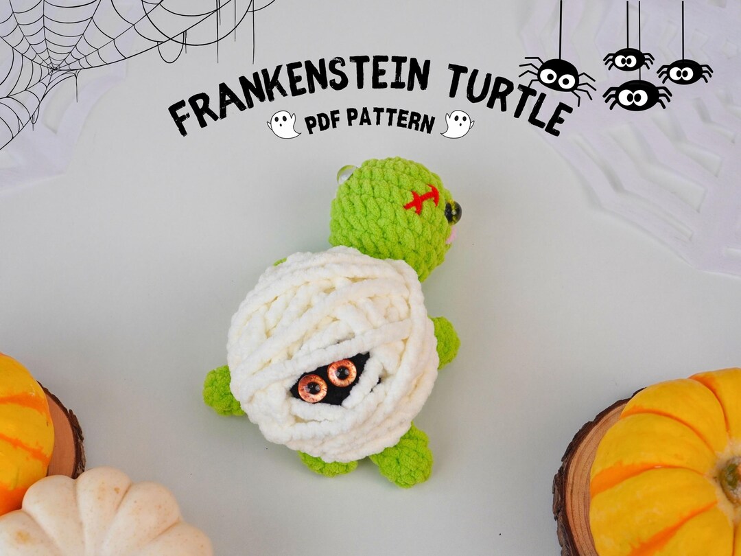 Halloween Frankenstein Turtle No Sew Crochet Pattern, No Sew Amigurumi ...
