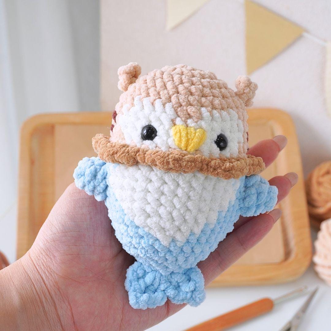 Baby Shark Owl Crochet Pattern, Amigurumi Crochet Pattern, Baby Shark ...