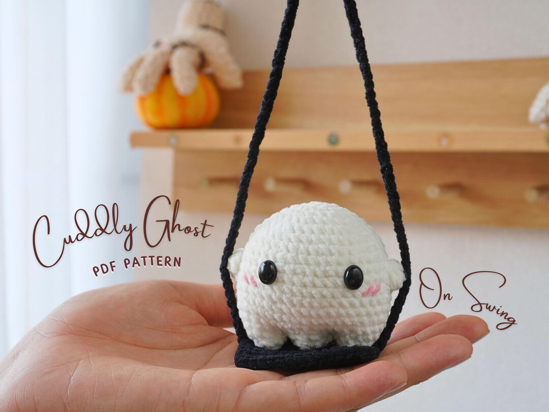 Ghost on Swing Crochet Pattern, Halloween Crochet Pattern, Car Hanging ...