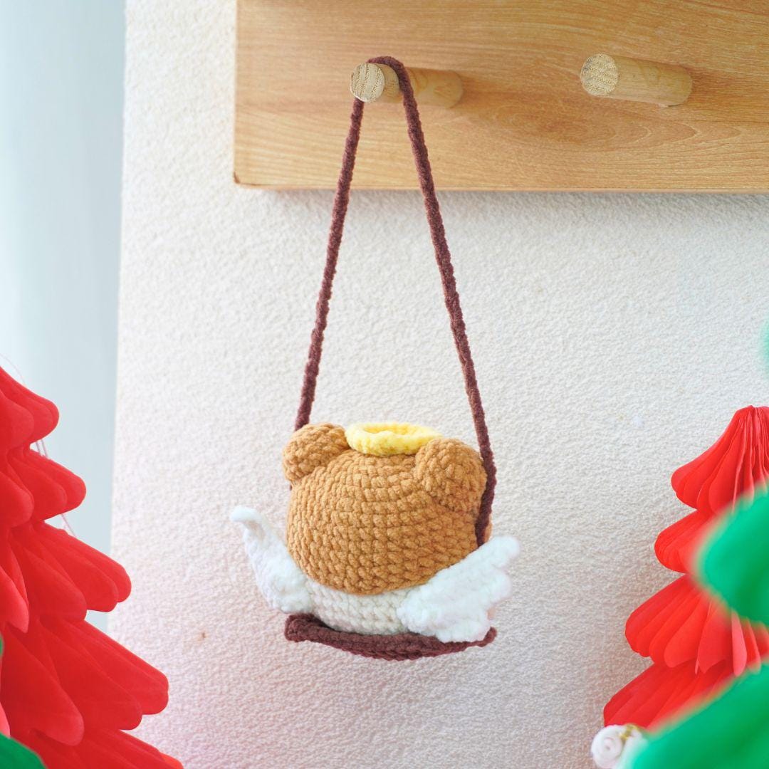 Angel on Swing Crochet Pattern, Christmas Crochet Patterns, Car Hanging ...