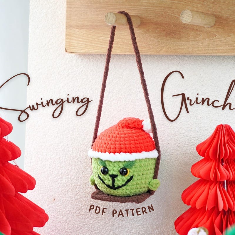 Crocheted Grinch Wreath - Etsy