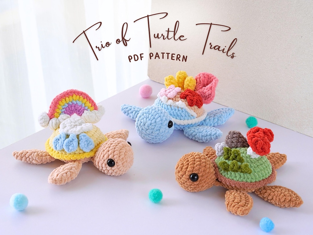 Turtle Trails Crochet Patterns Bundle | Rainbow Turtle Pattern, Ocean ...