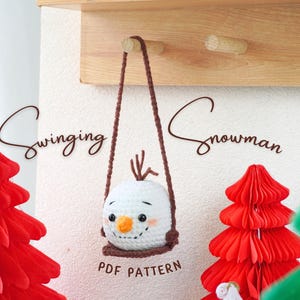 Snowman on Swing Crochet Pattern, Christmas Crochet Patterns, Car ...