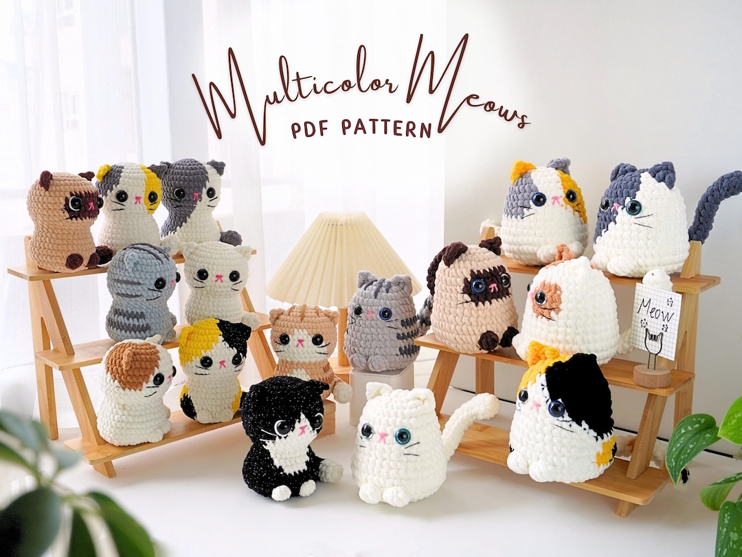 16in1 Chonky Cats Crochet Patterns, Amigurumi Crochet Pattern, Cat ...