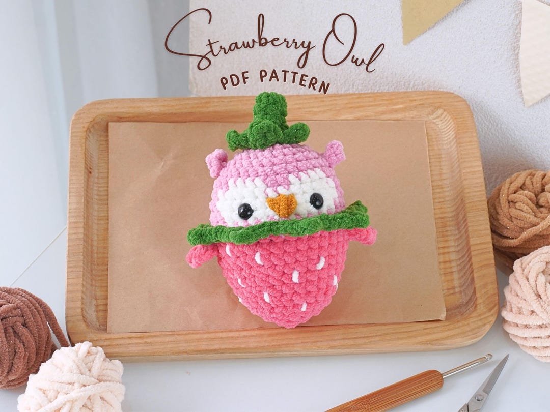 Strawberry Owl Crochet Pattern, Amigurumi Crochet Pattern, Strawberry ...