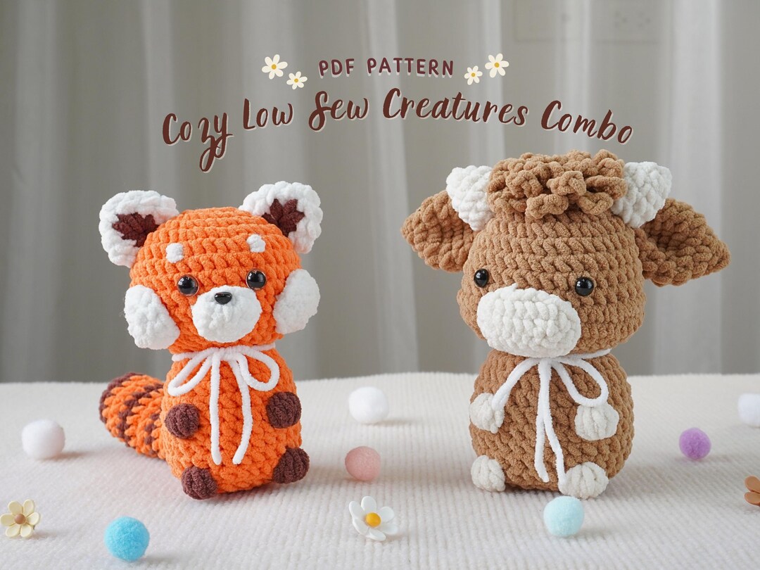 Low Sew Amigurumi Crochet Pattern Bundle, Low Sew Red Panda Crochet ...