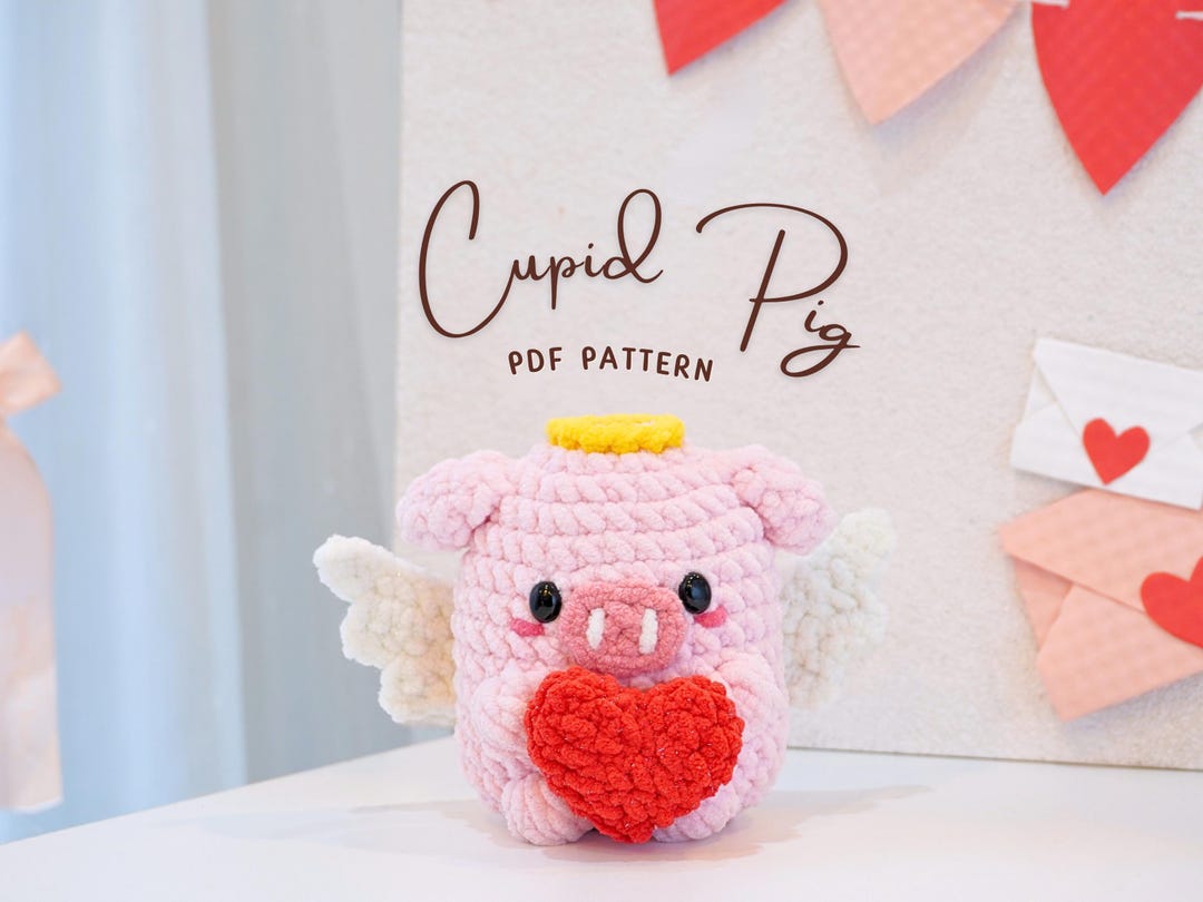 Heartful Cupid Pig Crochet Pattern, Valentine Crochet Patterns ...