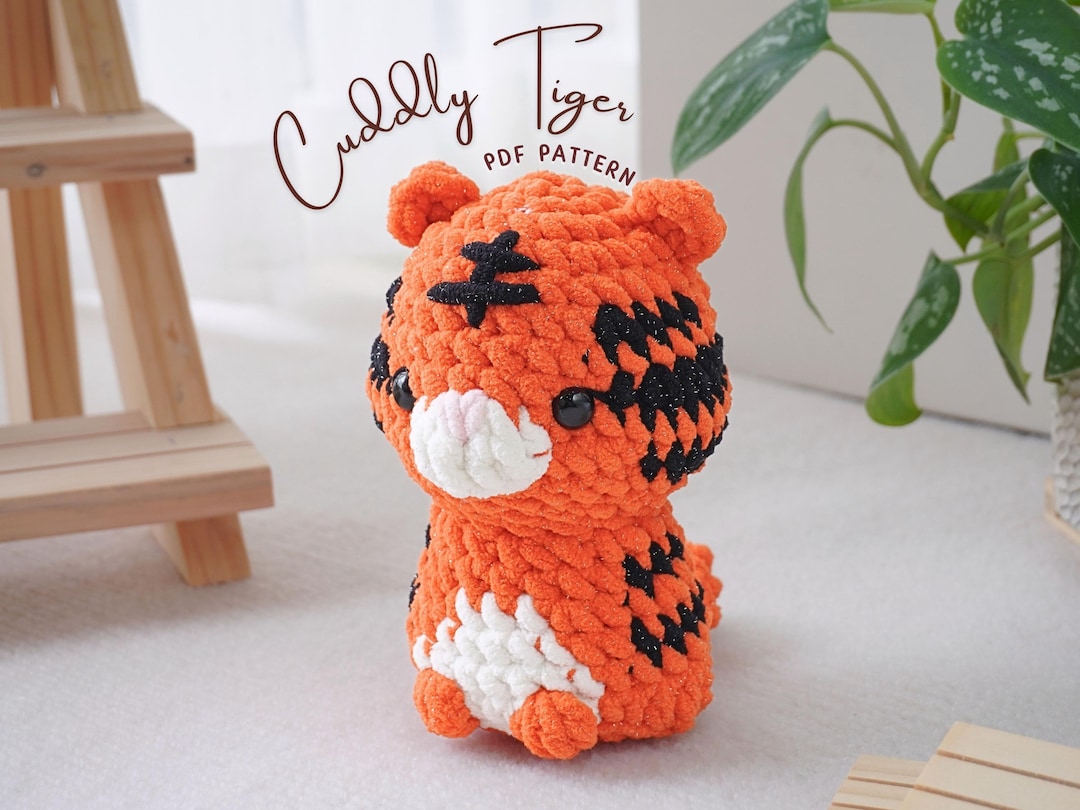 Cuddly Tiger No Sew Crochet Pattern, Amigurumi Tiger Pattern, Soft ...