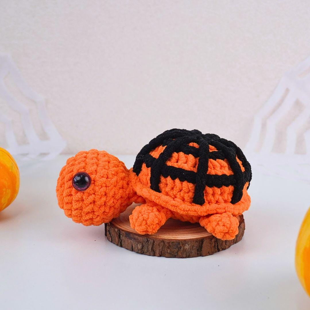 Halloween Spider Turtle No Sew Crochet Pattern, No Sew Amigurumi ...