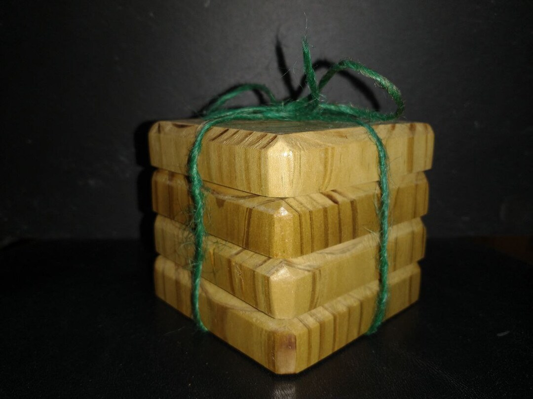 Handmade Solid Wood Coasters Set of 4 - Etsy