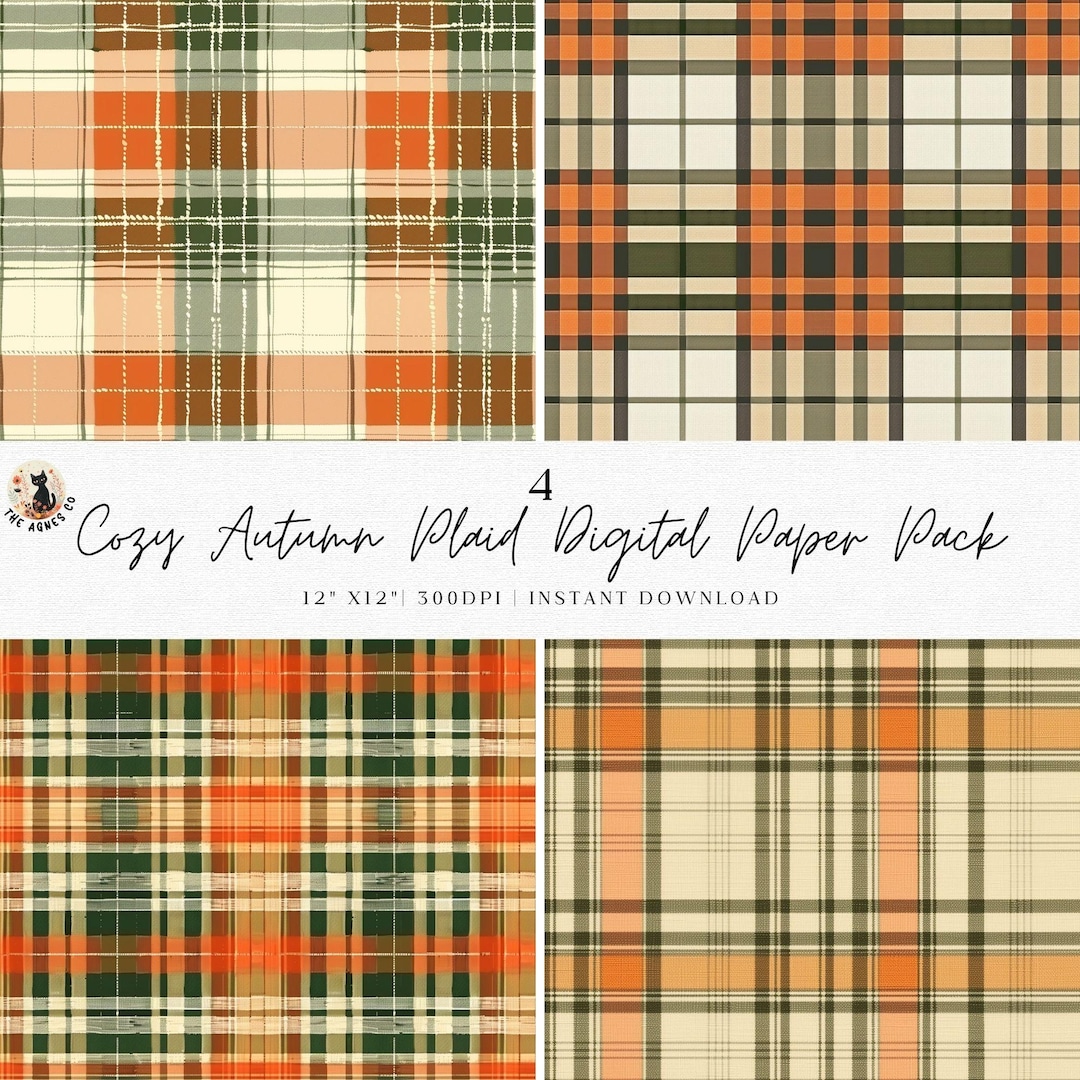 Cozy Autumn Plaid Digital Paper Pack | Seamless Fall Tartan Textures ...
