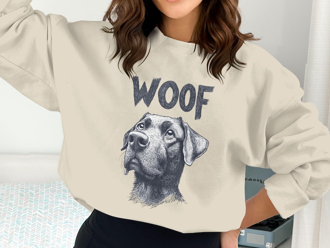 WOOF Dog Illustration PNG | Hand-drawn Black Lab Art | Bold Dog Lover ...