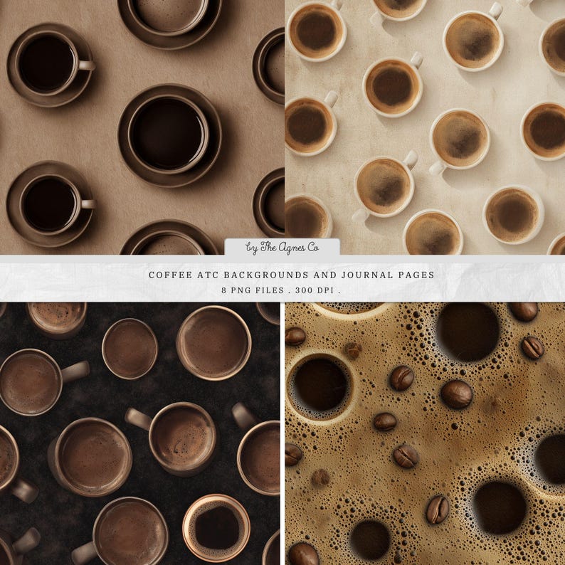 Coffee ATC Backgrounds | Vintage Coffee Pngs for Artist Trading Cards ...
