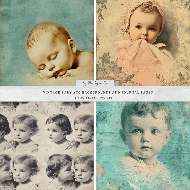 Vintage Baby ATC Backgrounds | Antique Baby Portrait Papers | Heirloom ...
