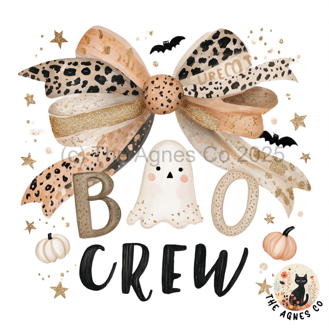 Boo Crew Png, Spooky Coquette Png, Cute Ghost Halloween Sublimation ...