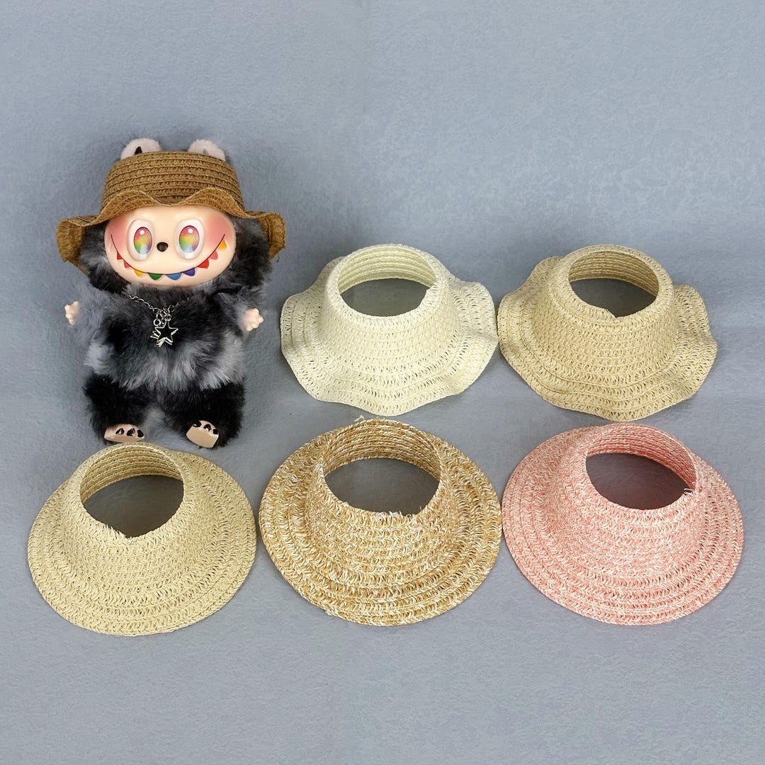 Summer Labubu Hat, Beige Labubu Round Hat, Labubu Doll Accessories ...