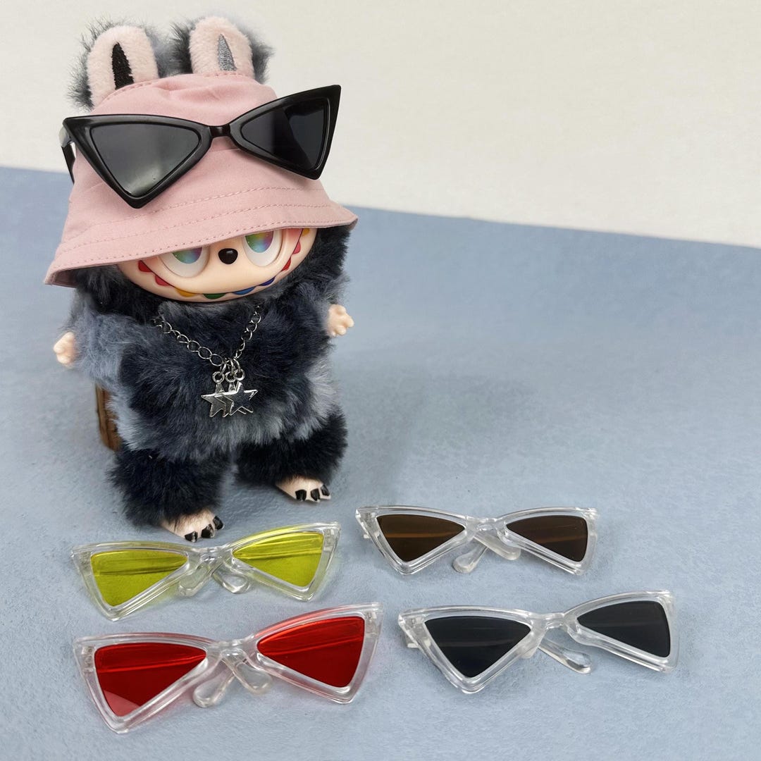 Cute Labubu Glasses, 20cm Labubu Triangle Sunglasses, Cool Labubu Doll ...