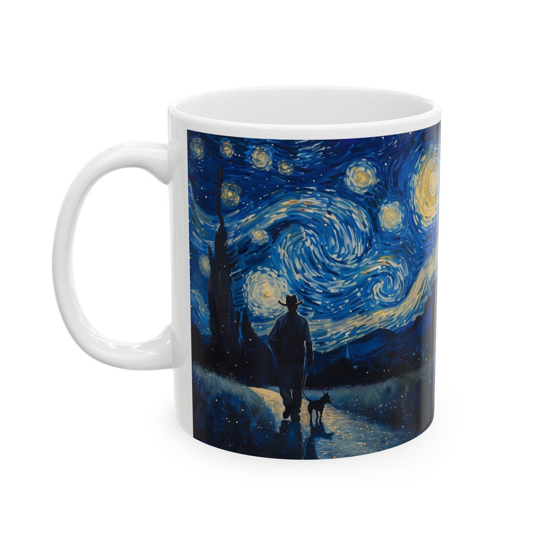 Starry Night Dog Walk Mug - Perfect for Dog Lovers and Dreamers! - Etsy