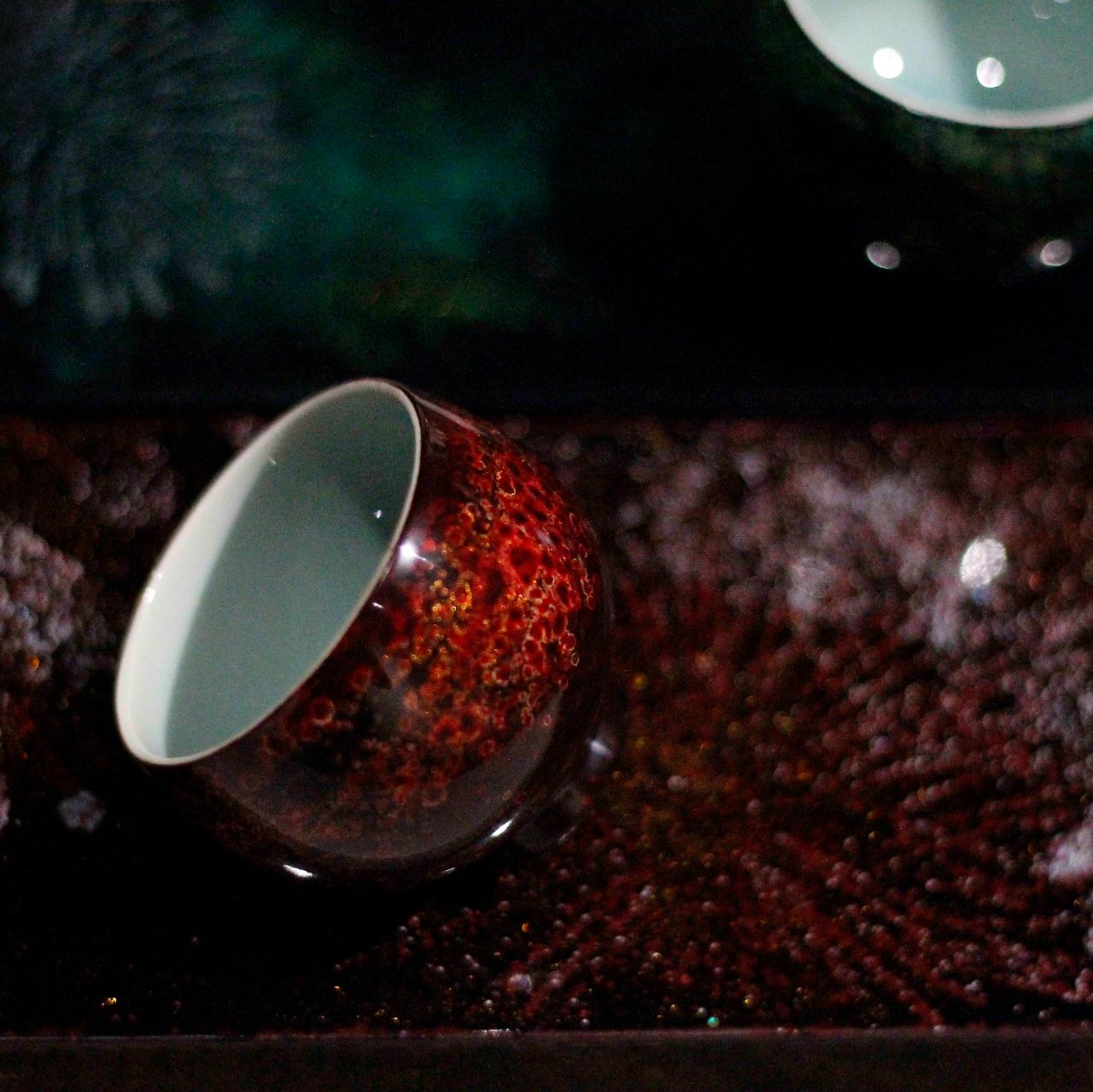 Red Apple Lacquer Tea Cup: Handmade Ceramic Master Cup, Oriental Zen - Etsy