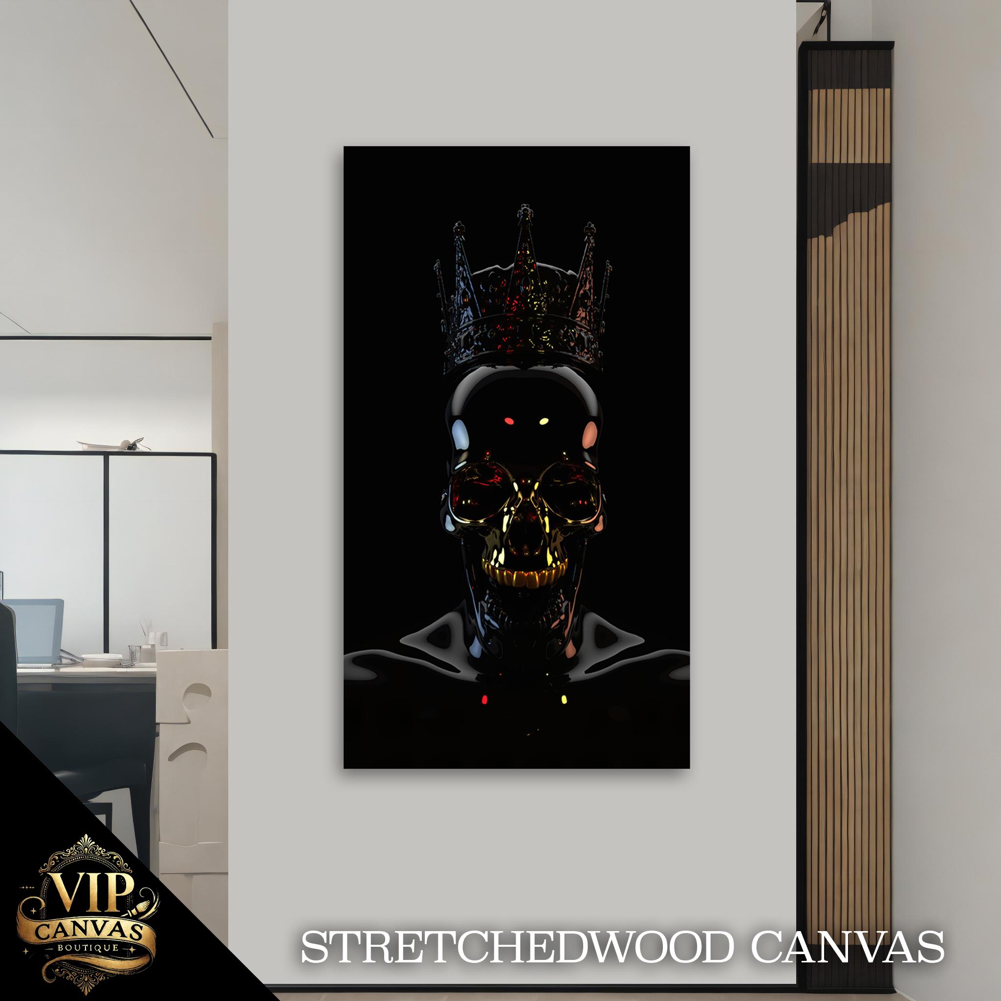 Dark Royal Skull With Crown Banksy Graffiti Canvas Painting - Edgy ...