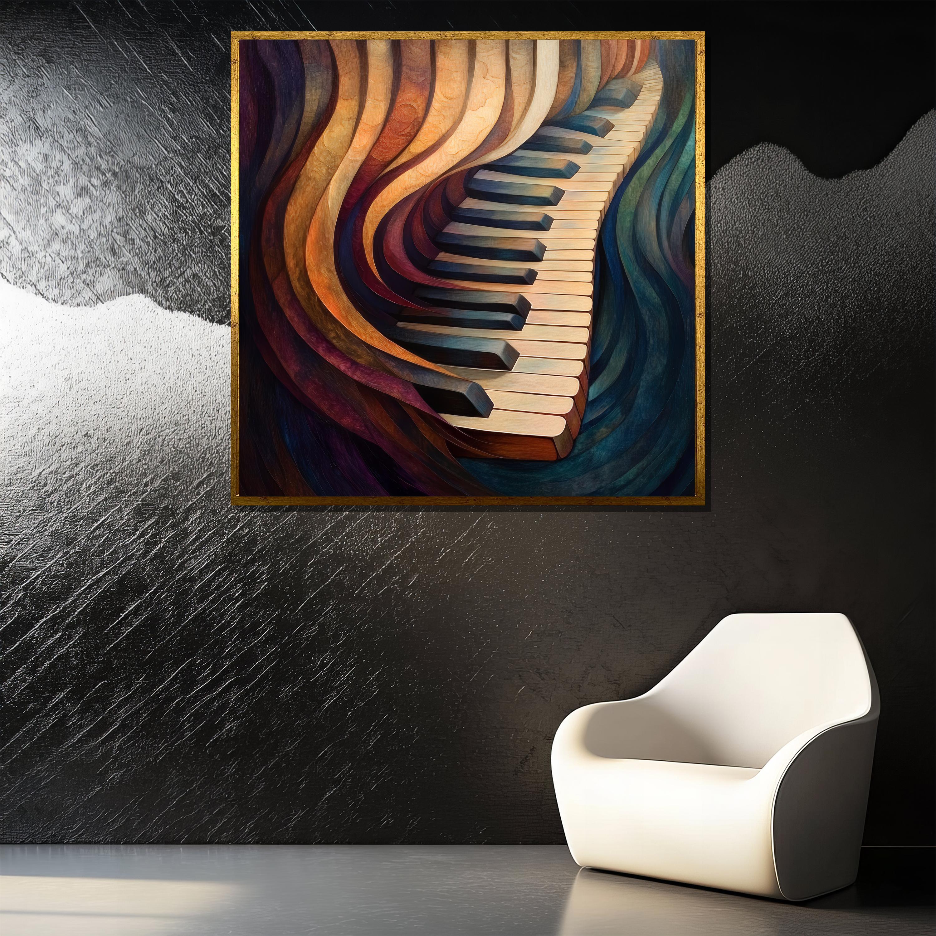 Abstract Piano Keys Canvas Painting, Musical Wall Art, Piano Keys ...
