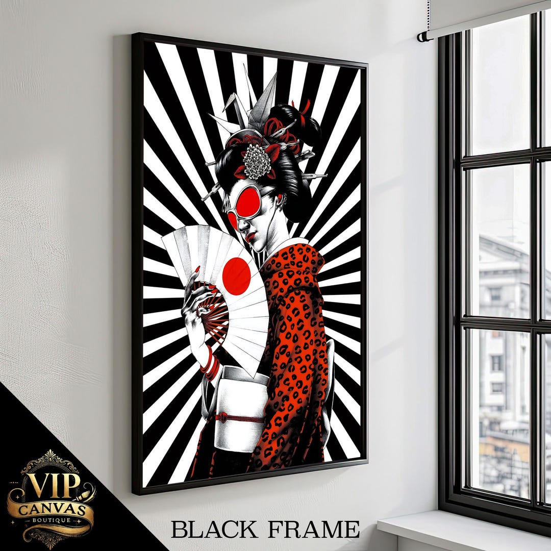 Geisha Graffiti Art Canvas Print - Striking Urban Street Art - Bold ...