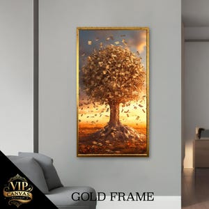 Golden Money Tree Canvas Painting - Unique Surreal Art for Home Decor ...