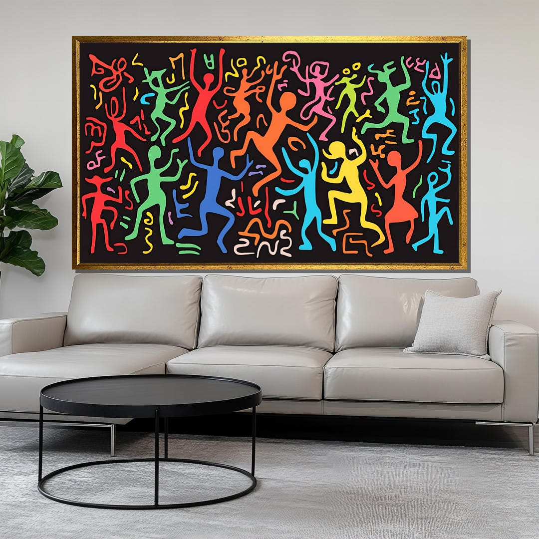 Keith Haring Dance Figures Canvas - Iconic Pop Art Wall Decor ...