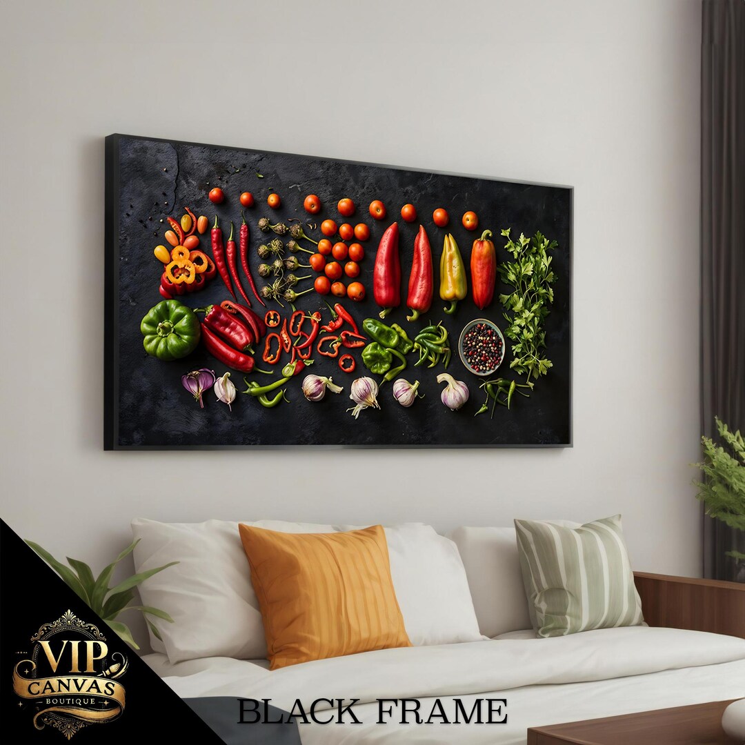 Vibrant Vegetable Medley Canvas Wall Art – Modern Kitchen Wall Decor ...