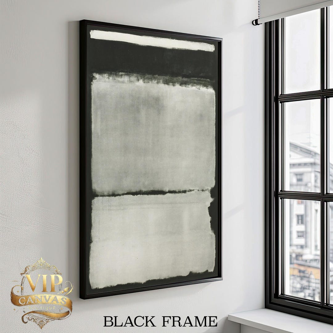 Monochrome Abstract Mark Rothko Canvas Painting - Black and White ...