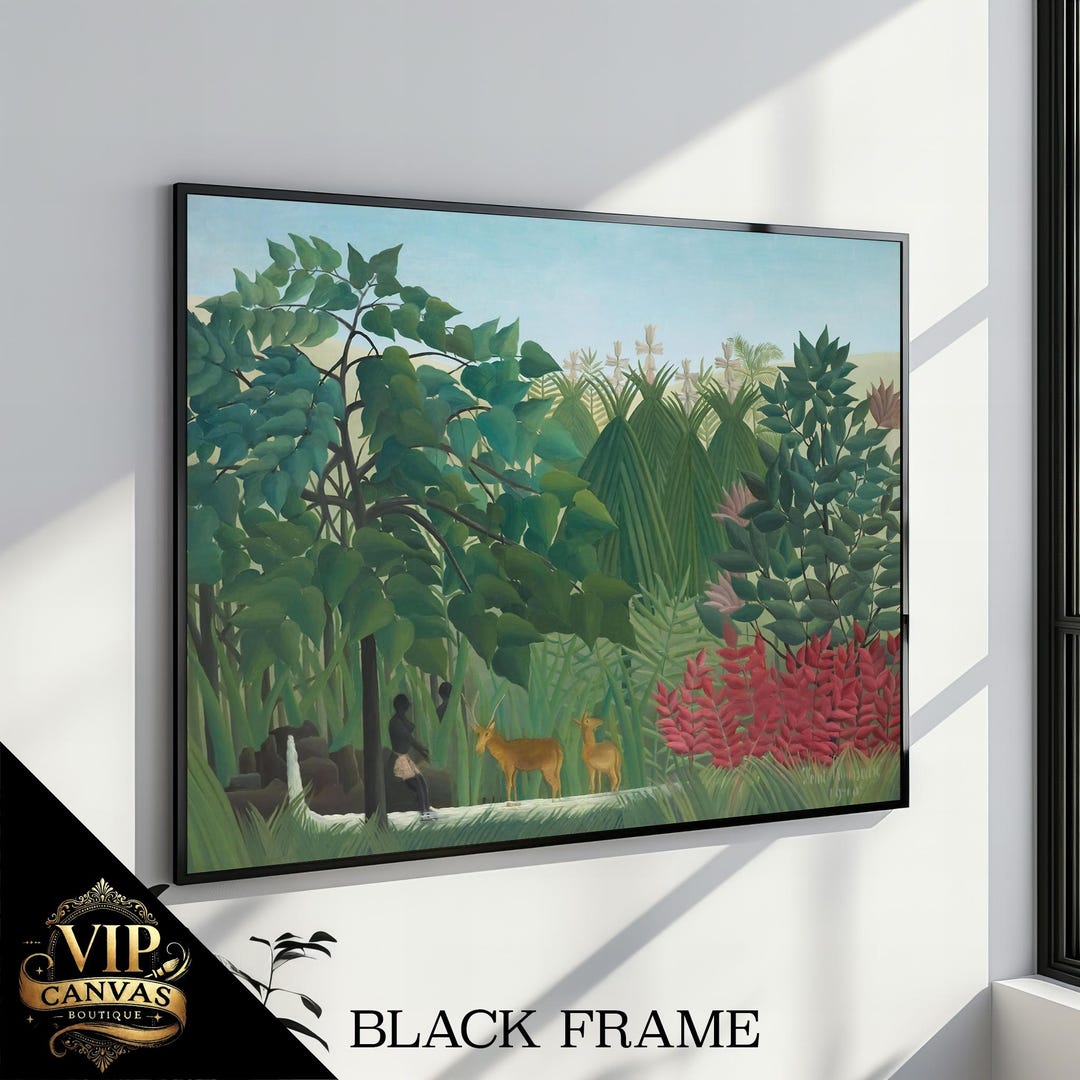Henri Rousseau's "the Waterfall": A Lush Jungle Scene on Canvas - Etsy