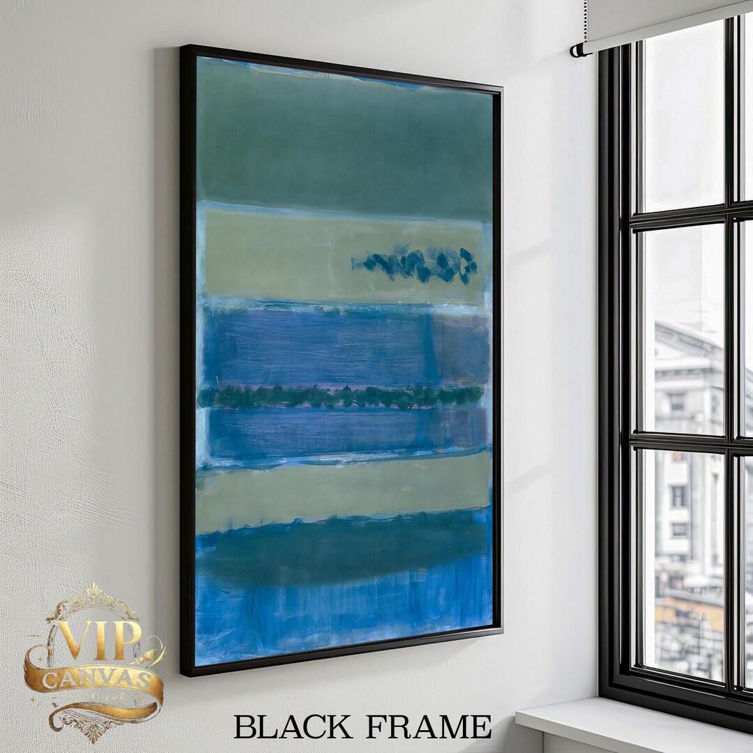 Mark Rothko Canvas Painting Blue and Green Abstract Stripes Canvas ...