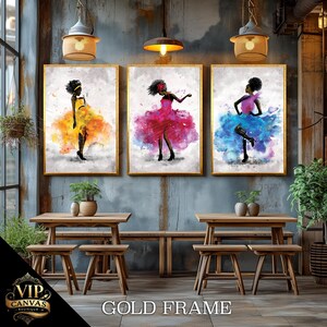 Colorful Dance Trio 3-piece Canvas Wall Art Set - Vibrant Dancer ...
