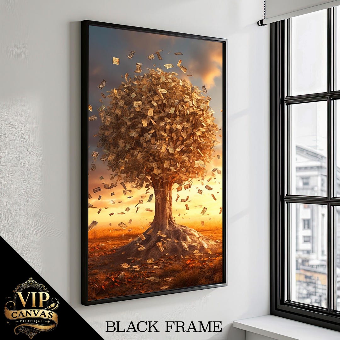 Golden Money Tree - Surreal Tree of Prosperity Art, Financial Growth ...