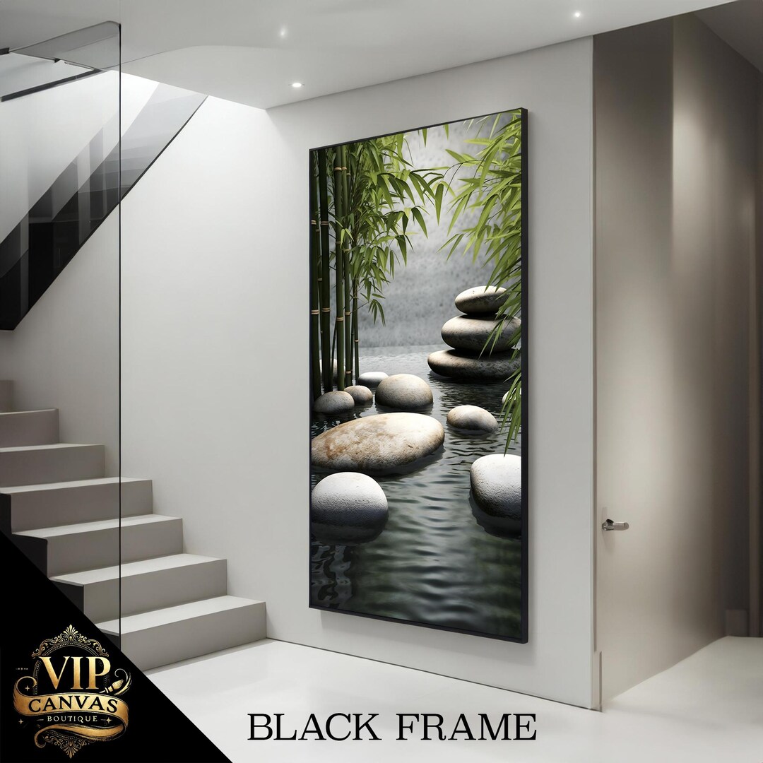 Zen Bamboo Stones Canvas Art - Relaxing Home Decor, Serene Wall Decor ...