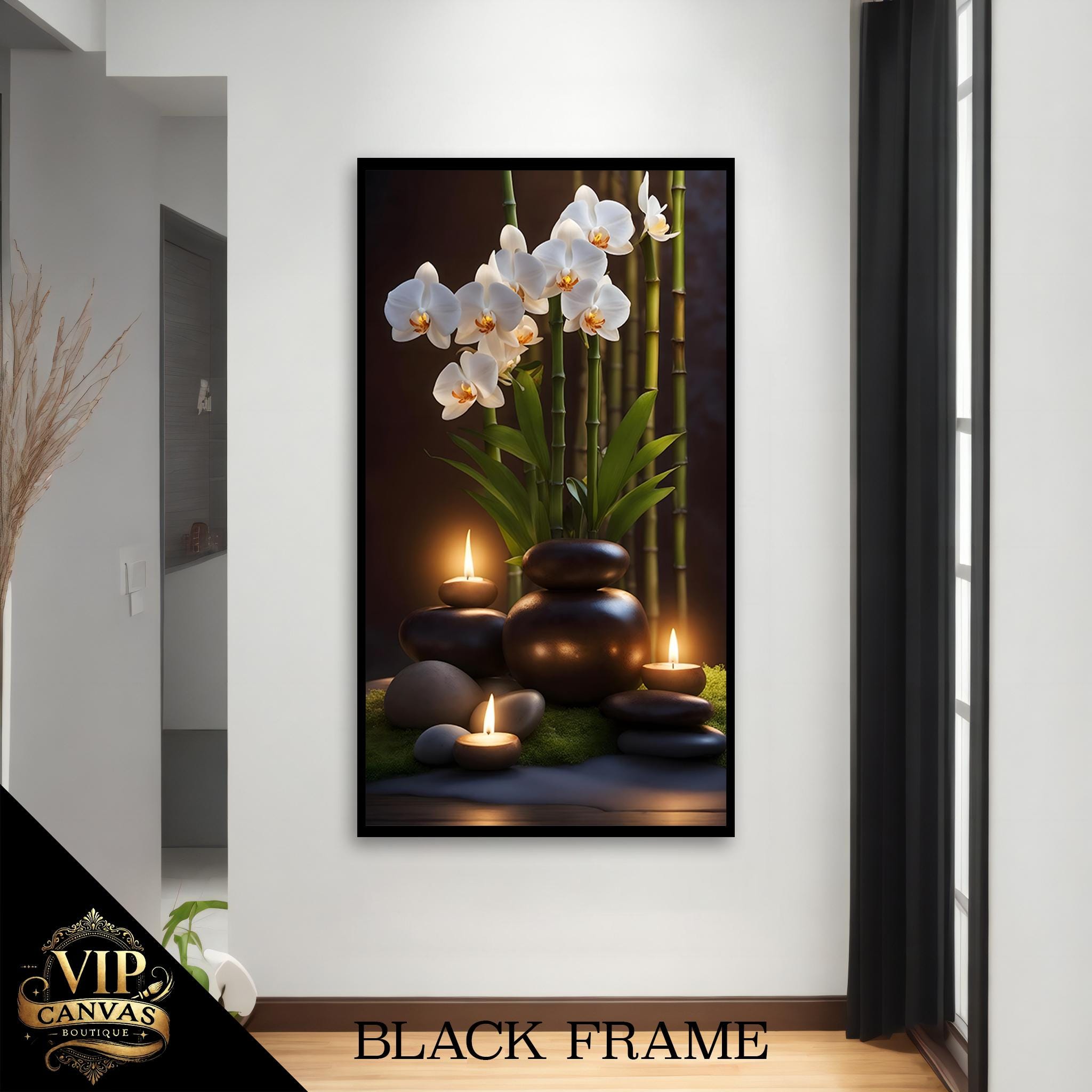 Zen Orchid and Bamboo Canvas Wall Art Relaxing Wall Art, Tranquil Spa ...