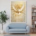 White Dove Canvas Painting With Golden Light Rays, Spiritual Wall Art ...